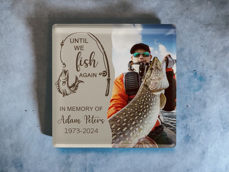 Until We Fish Again Memorial Magnet, Gone Fishing Sympathy Gift, Custom ...