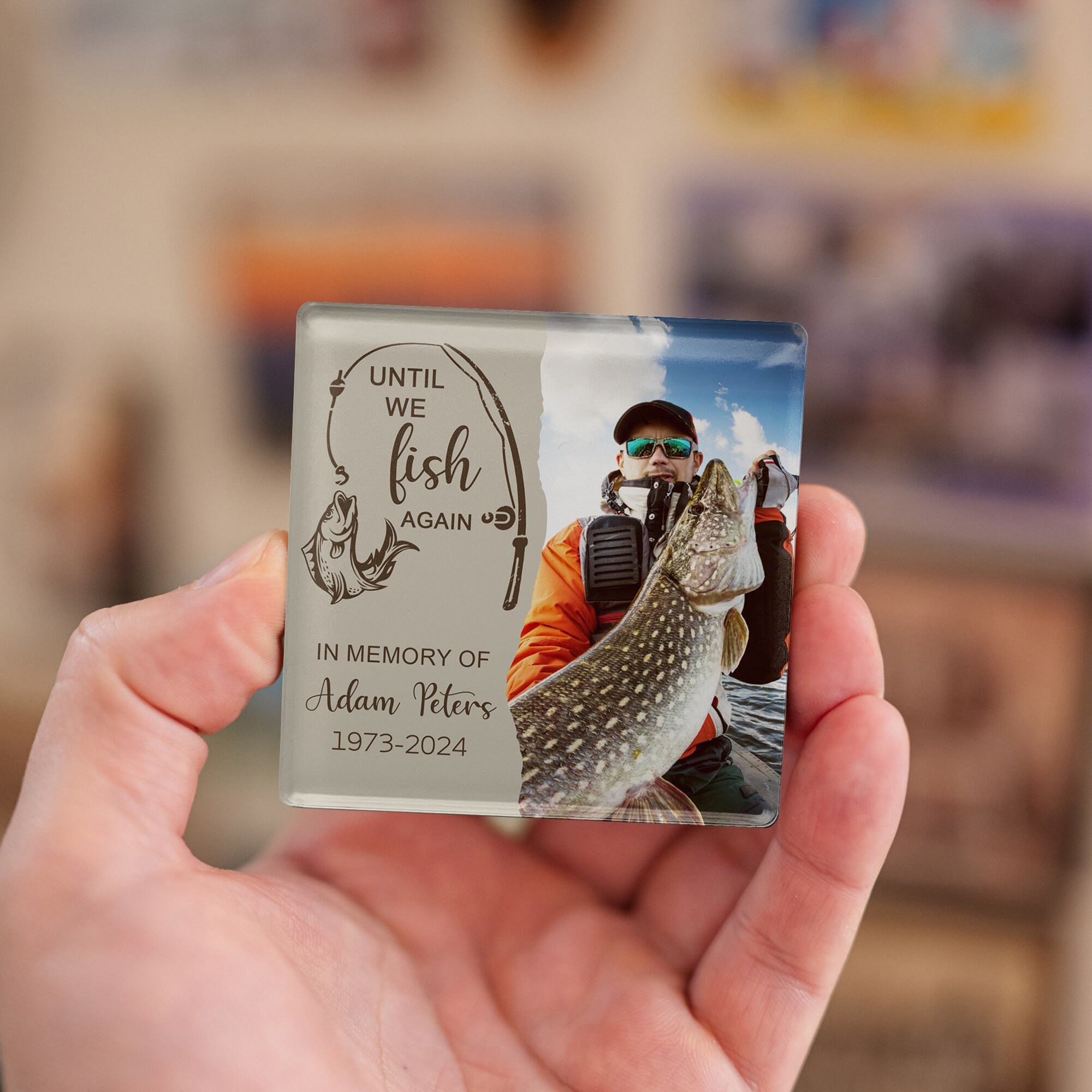 Until We Fish Again Memorial Magnet, Gone Fishing Sympathy Gift, Custom ...