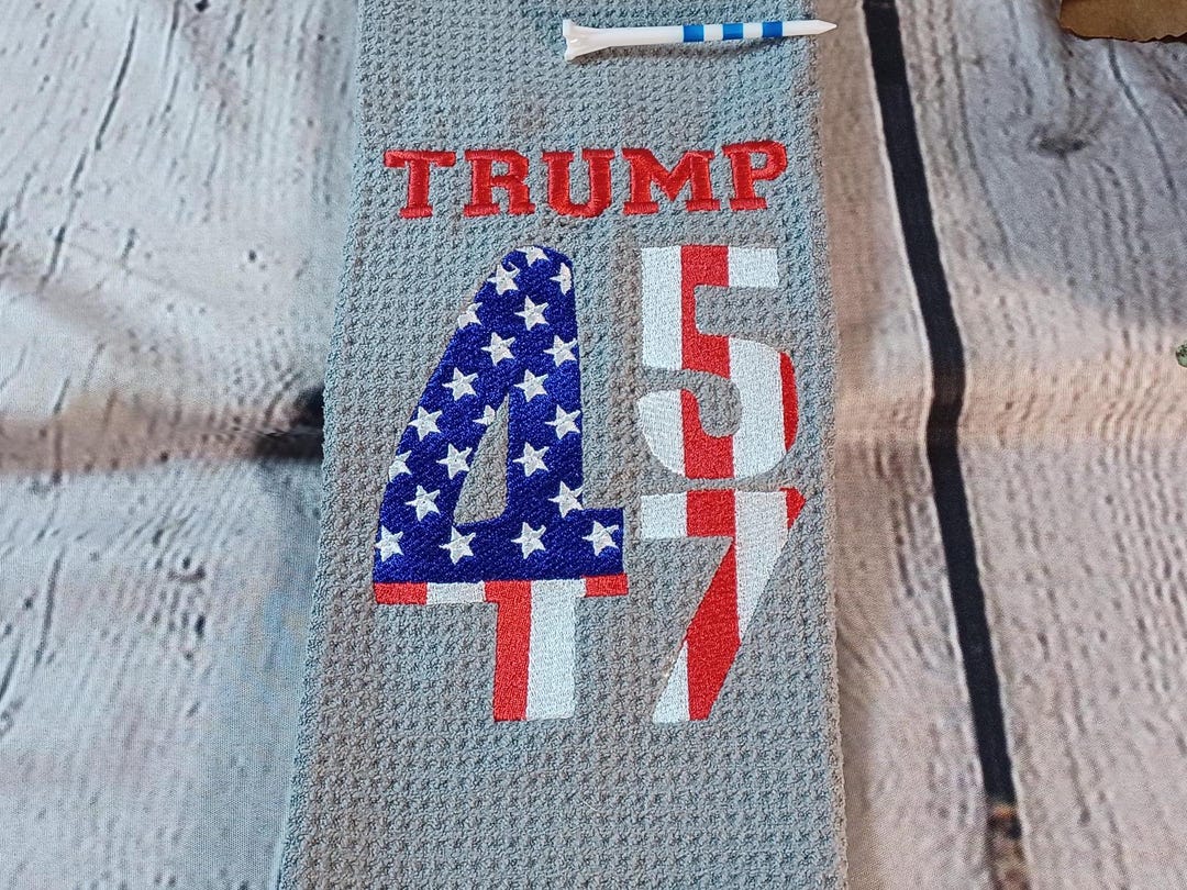 Unique TRUMP MAGA 45-47 Golf Bag Towel | Patriotic Kitchen Towel - Etsy