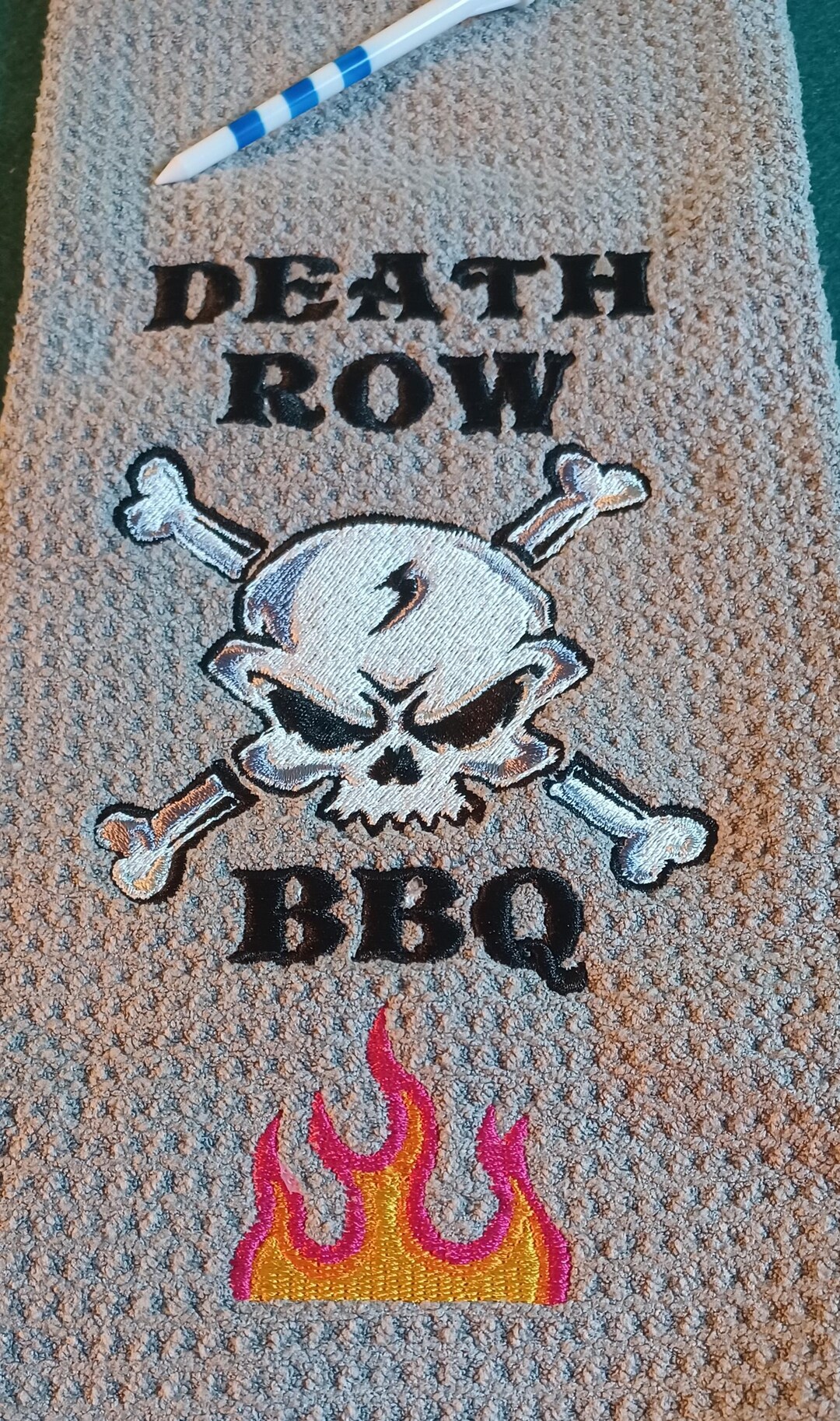 BBQ Pitmaster Gift, Skull and Crossbones Grill and Golf Towel, Father's ...
