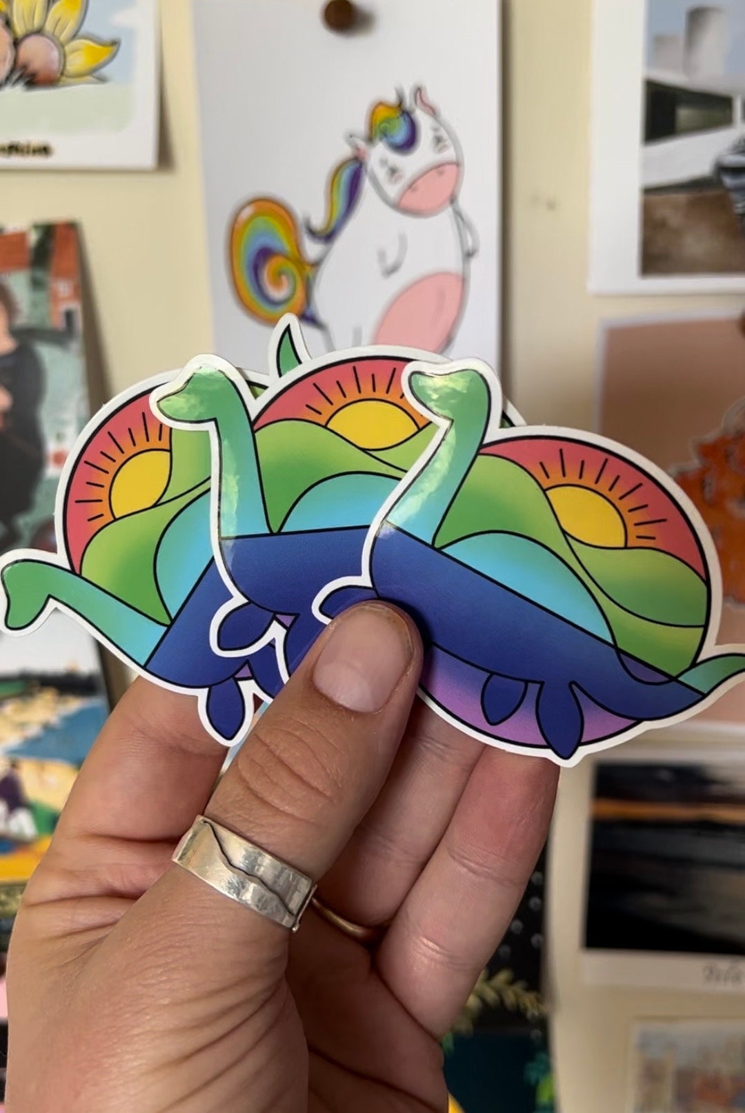 Rainbow Nessie Vinyl Sticker / Decal / Stationary / Laptop Sticker ...