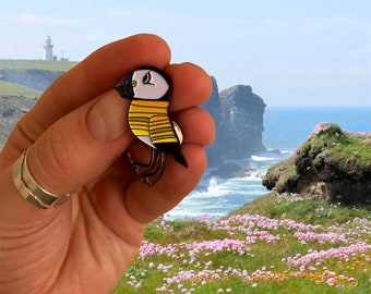 Puffin Lapel Pin CC107 Puffin Seabird Coastal Birds - Etsy