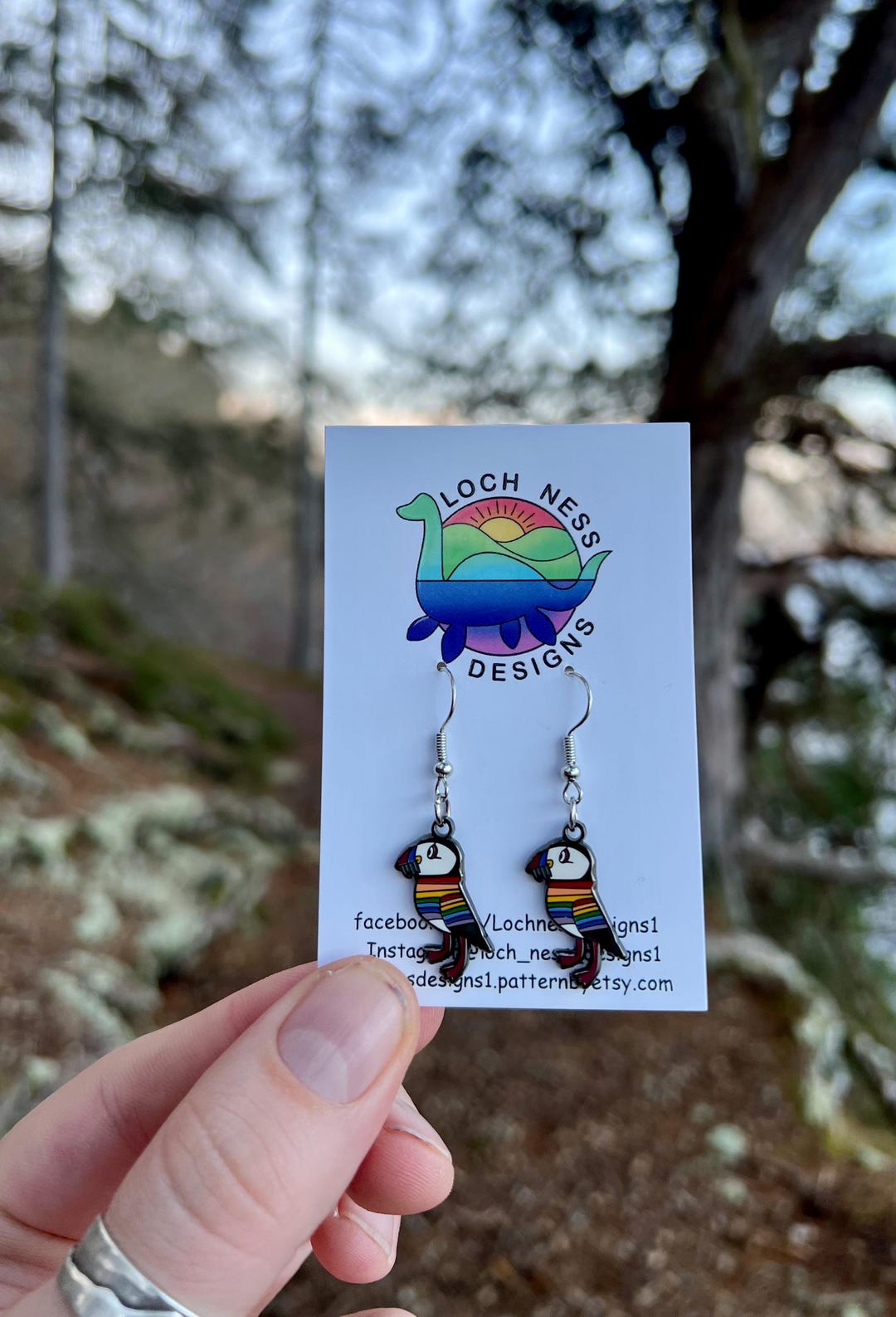 Rainbow Puffin Earrings / Hard Enamel / Scottish Jewellery - Etsy