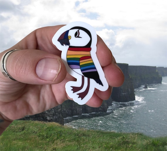 Rainbow Puffin Vinyl Sticker / Decal / Stationary / Laptop | Etsy