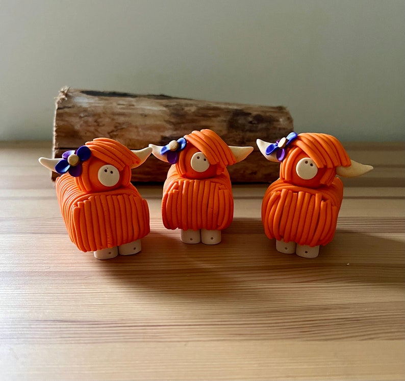 Highland Coo Polymer Clay Figurine, Scottish Ornament - Etsy