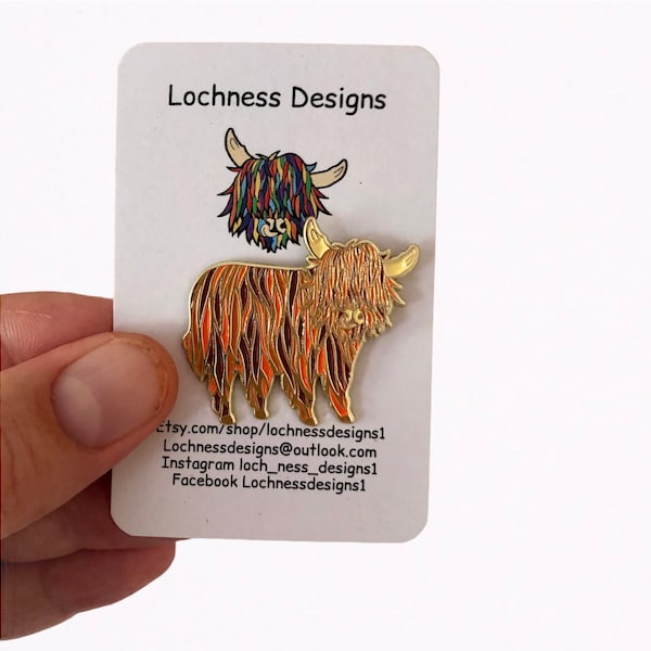 Highland Cow Enamel Pin - Etsy