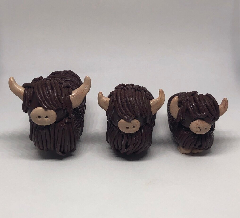 Highland Cow Handmade Polymer Clay Model / Figurine / - Etsy UK