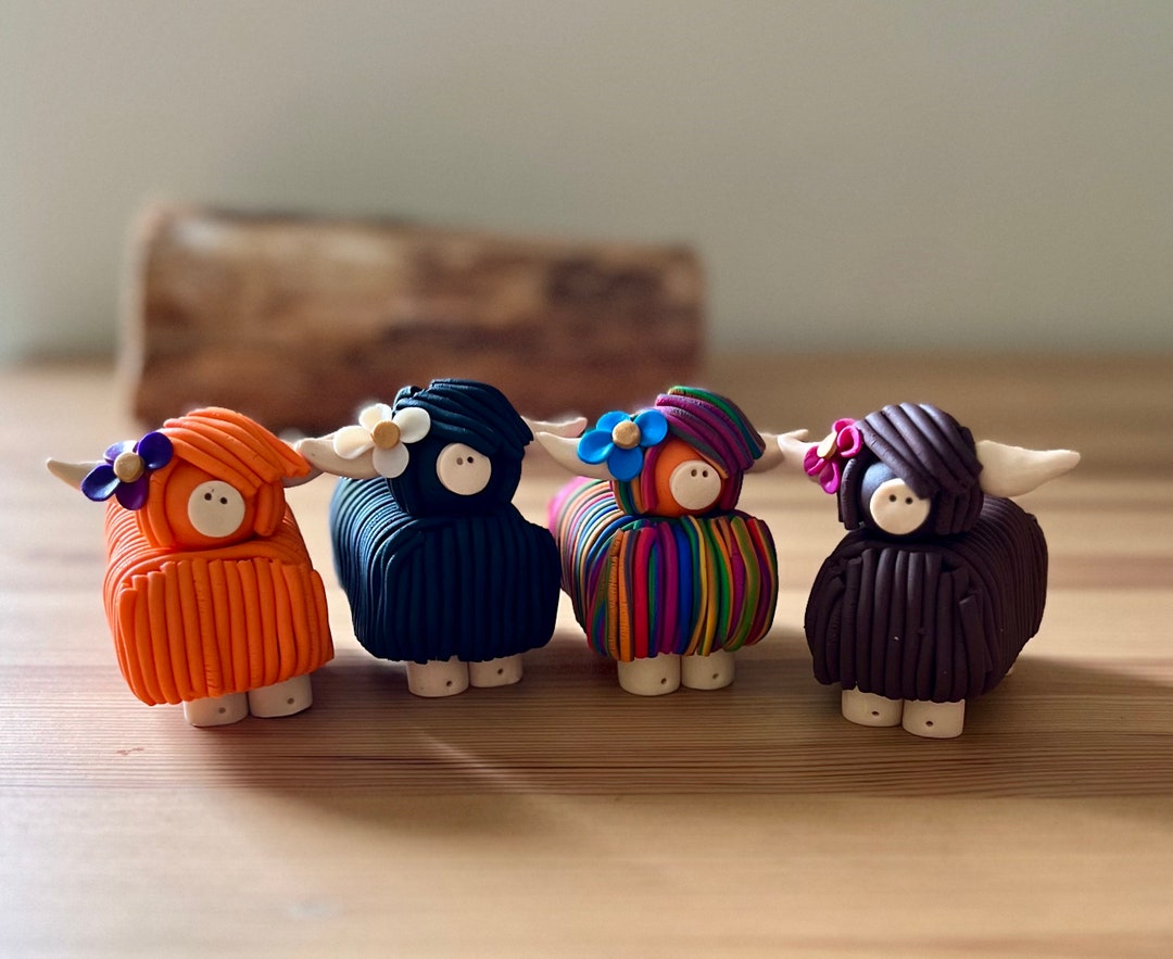 Alba, Morag, Iona and Bonnie Highland Cow Model / Highland Coo Polymer ...