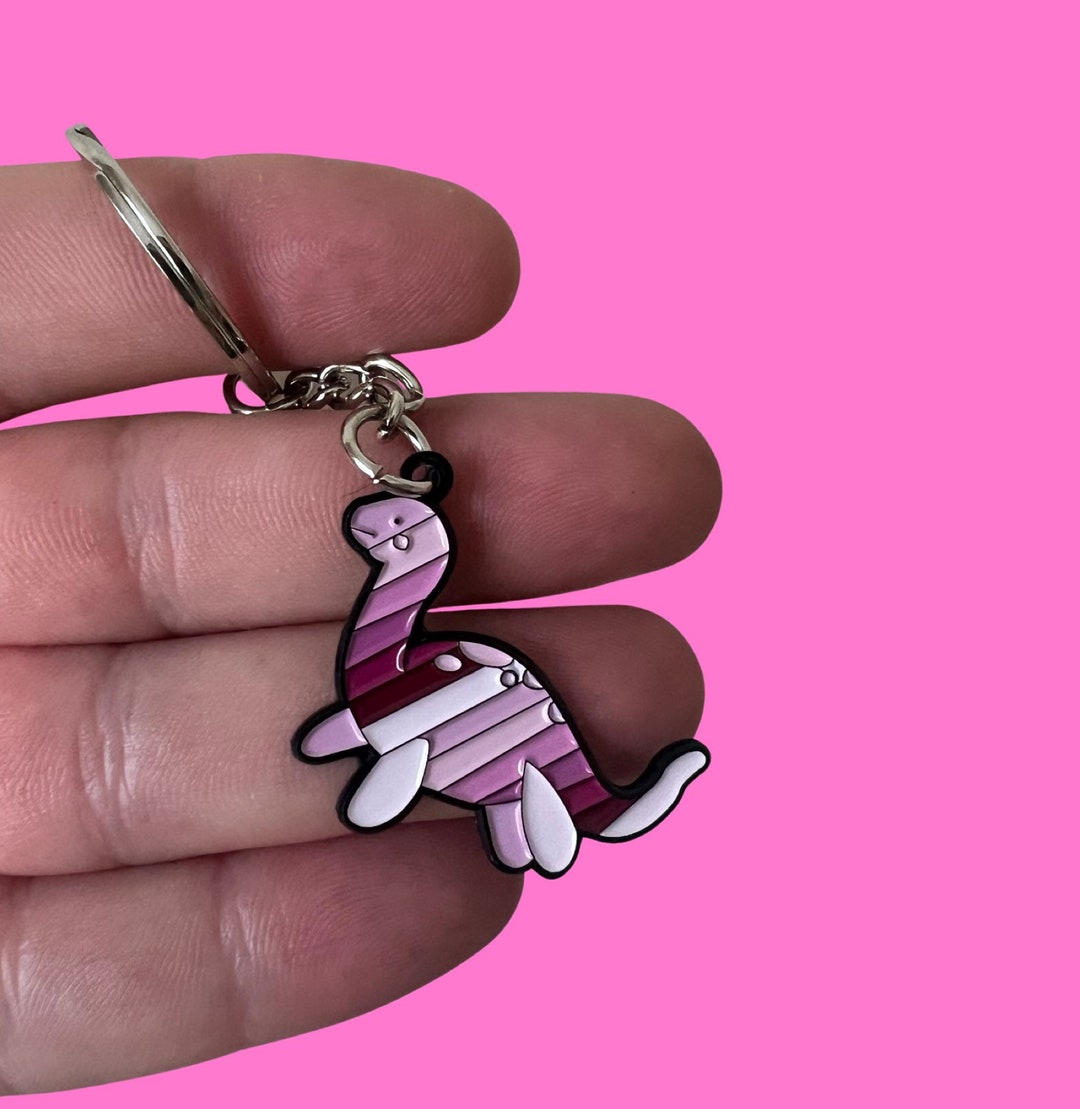 Pink Nessie Keyring / Keychain / Loch Ness Monster / Enamel / Cryptid ...