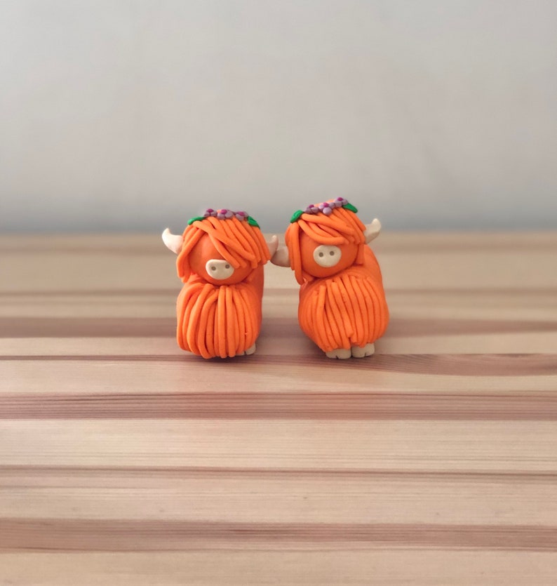 Handmade Highland Cow Wedding Cake Topper / Anniversary Gift / Wedding ...