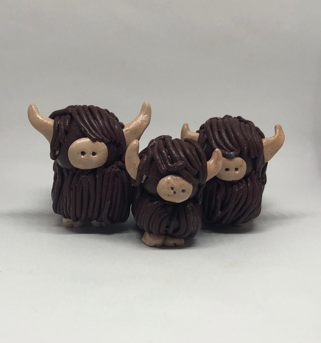 Highland Cow Handmade Polymer Clay Model / Figurine / - Etsy UK
