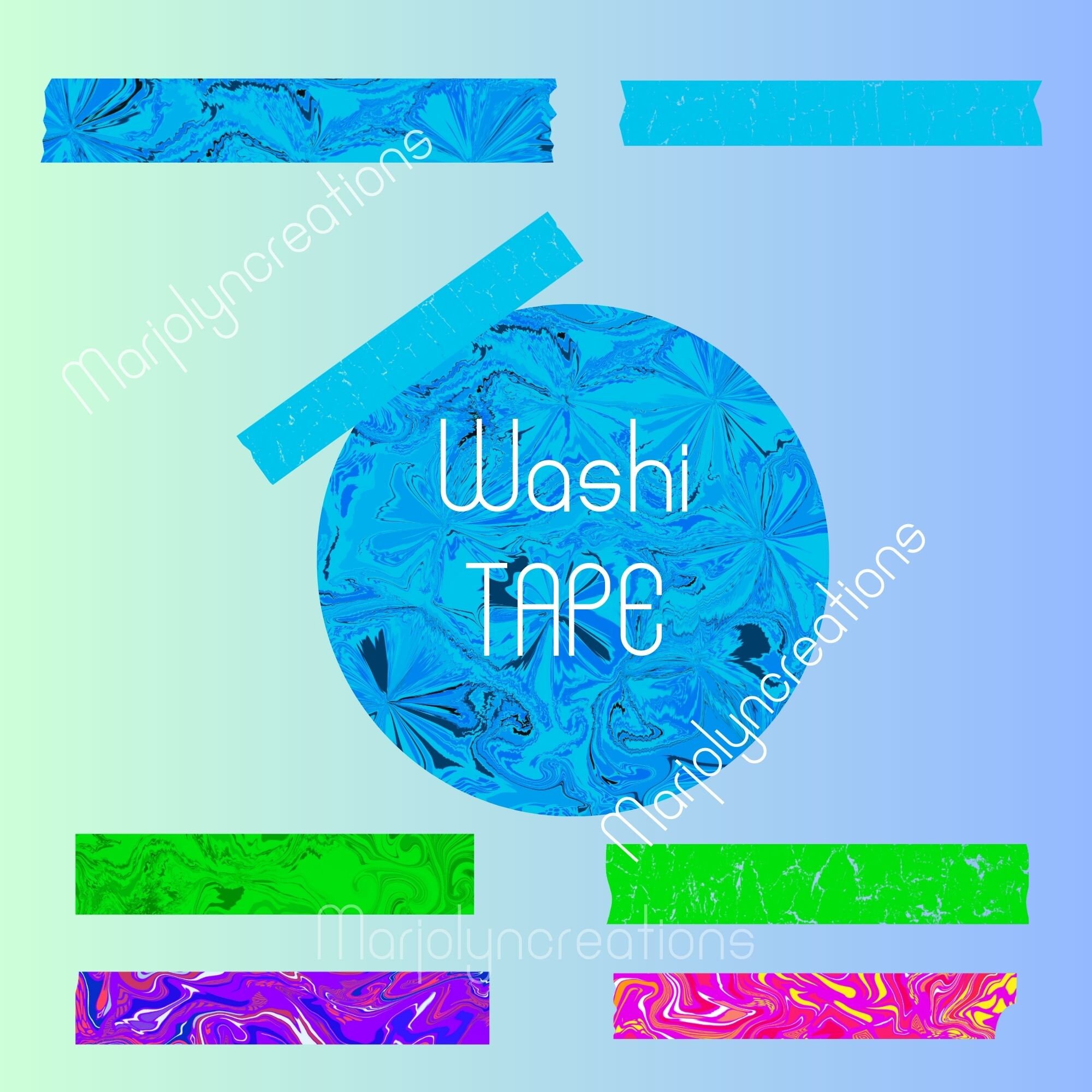 Digital Washitape _clipart_cool Colors and Patterns for Digital ...