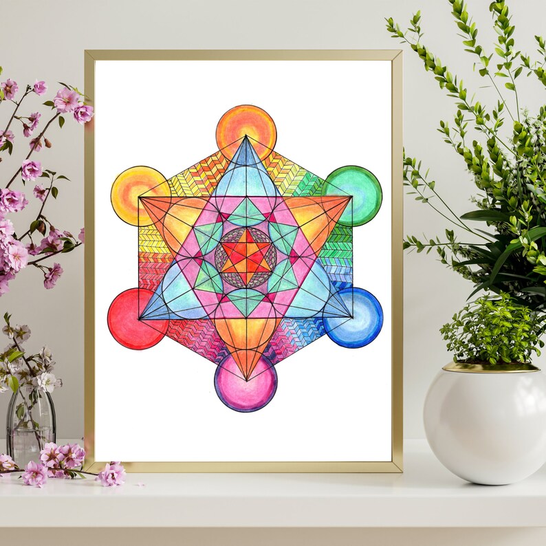 Metatron Cube - Hand Drawn Sacred Geometry_sacred Flower Pattern - Etsy