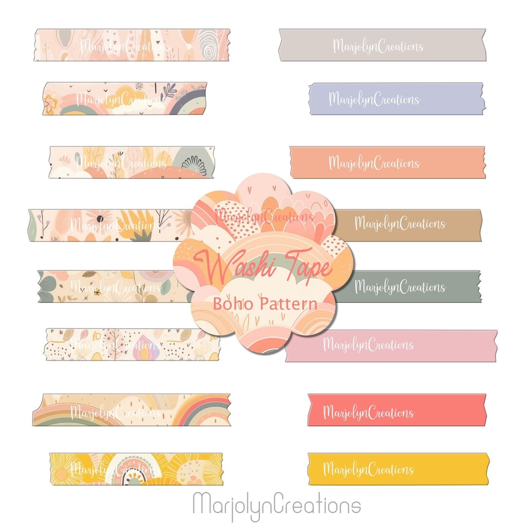 Digital Washitape _clipart_boho Patterns for Digital Planners ...