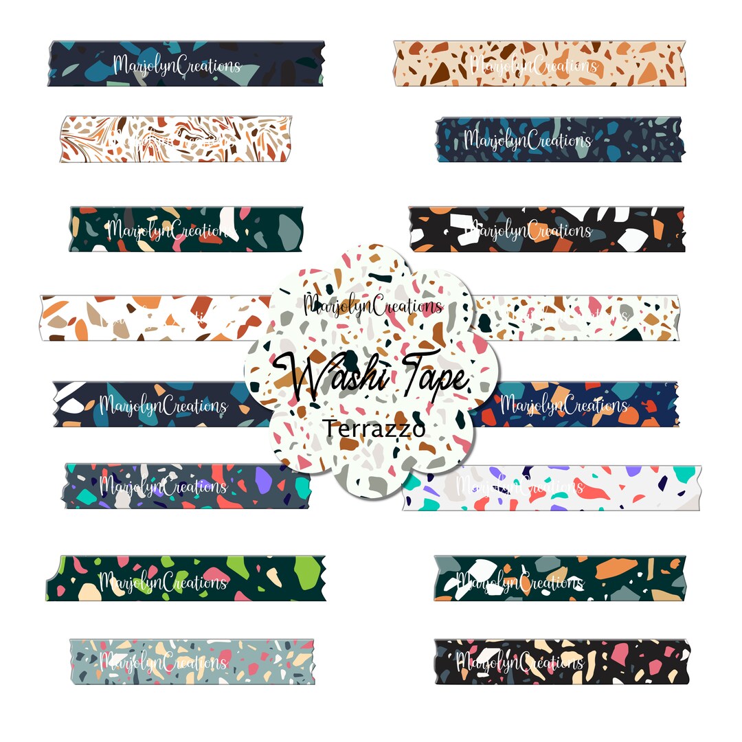 Digital Washi Tape Clipart, Terrazzo Patterns for Digital Planners ...