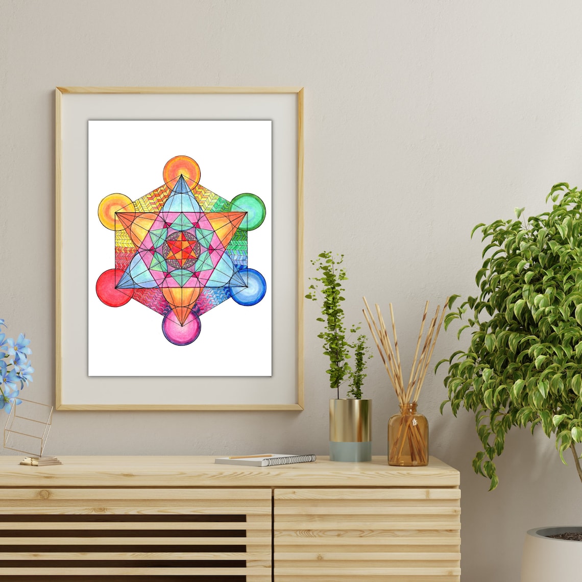 Metatron Cube - Hand Drawn Sacred Geometry_sacred Flower Pattern - Etsy