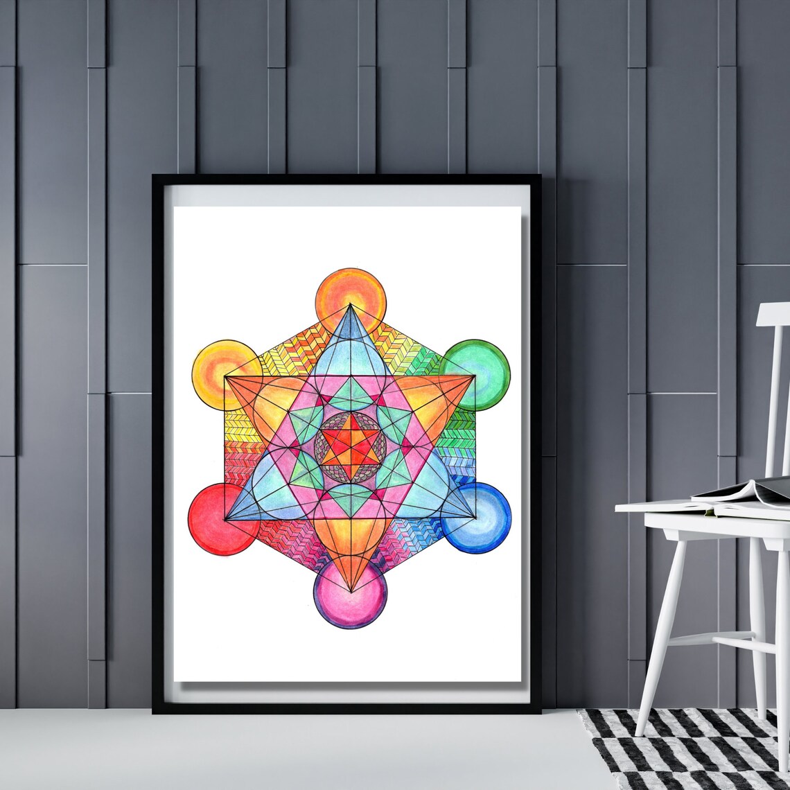 Metatron Cube - Hand Drawn Sacred Geometry_sacred Flower Pattern - Etsy