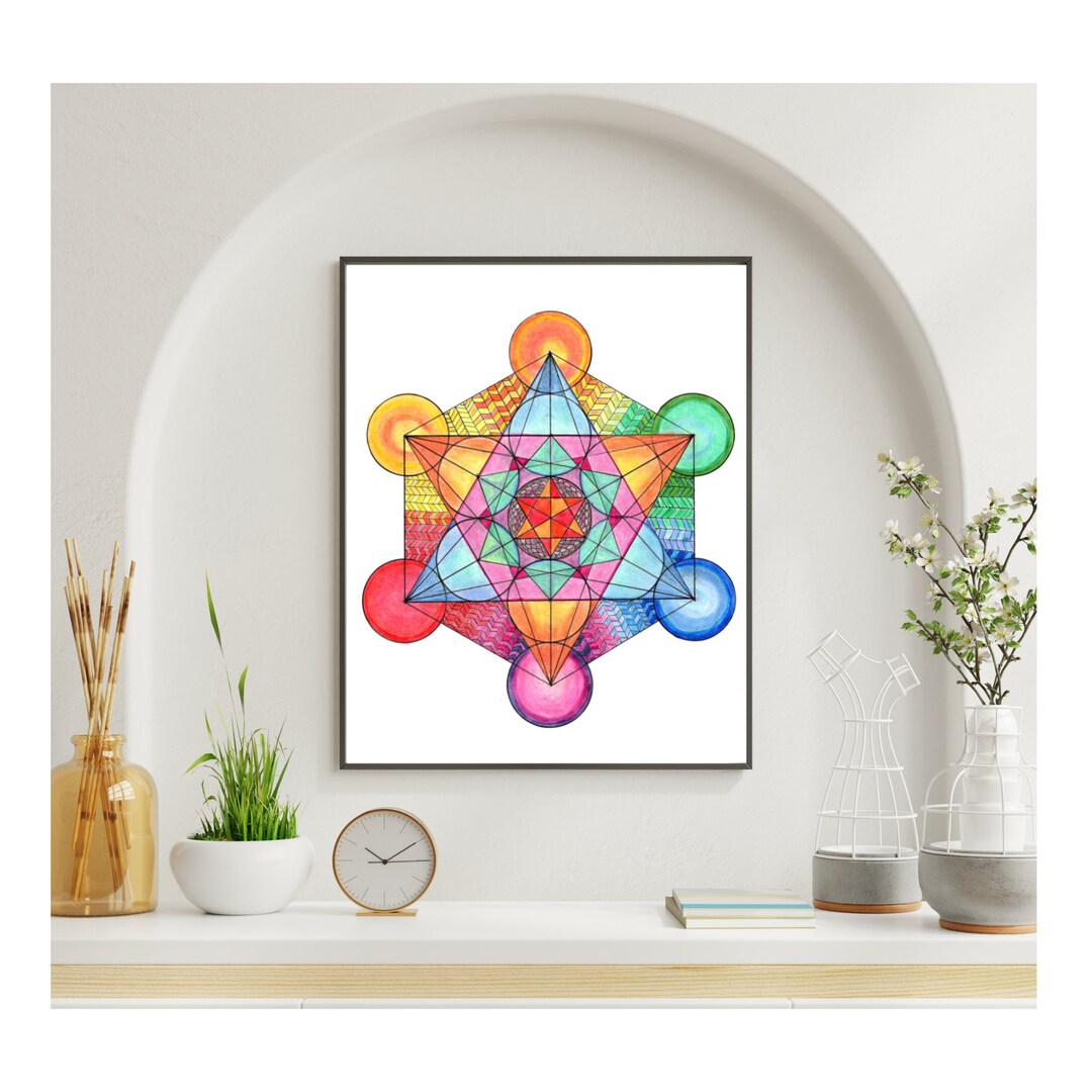 Metatron Cube - Hand Drawn Sacred Geometry_sacred Flower Pattern - Etsy