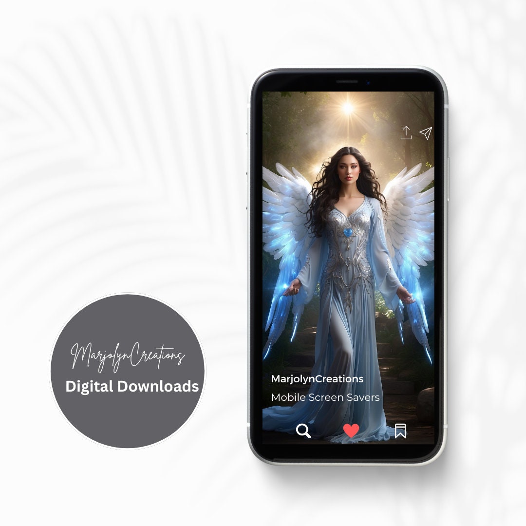 IPhone Android Smartphone Screensaver, Wallpaper_blue Angel - Etsy