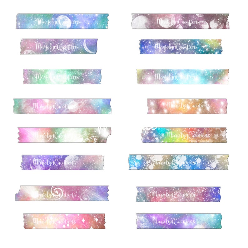 Digital Washi Tape Clipart Outer Space Patterns for Digital Planners ...