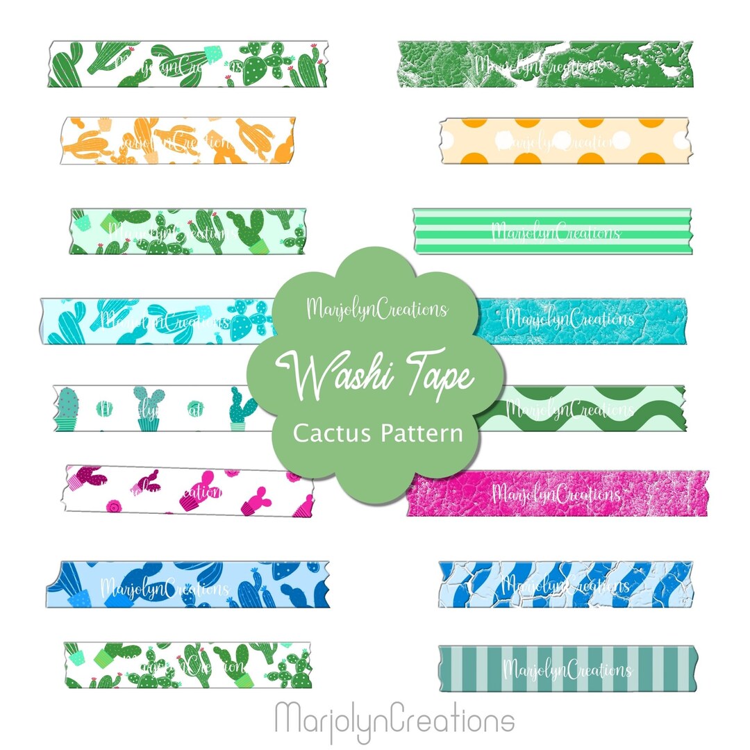 Digital Washitape _clipart_cactus Patterns for Digital Planners ...