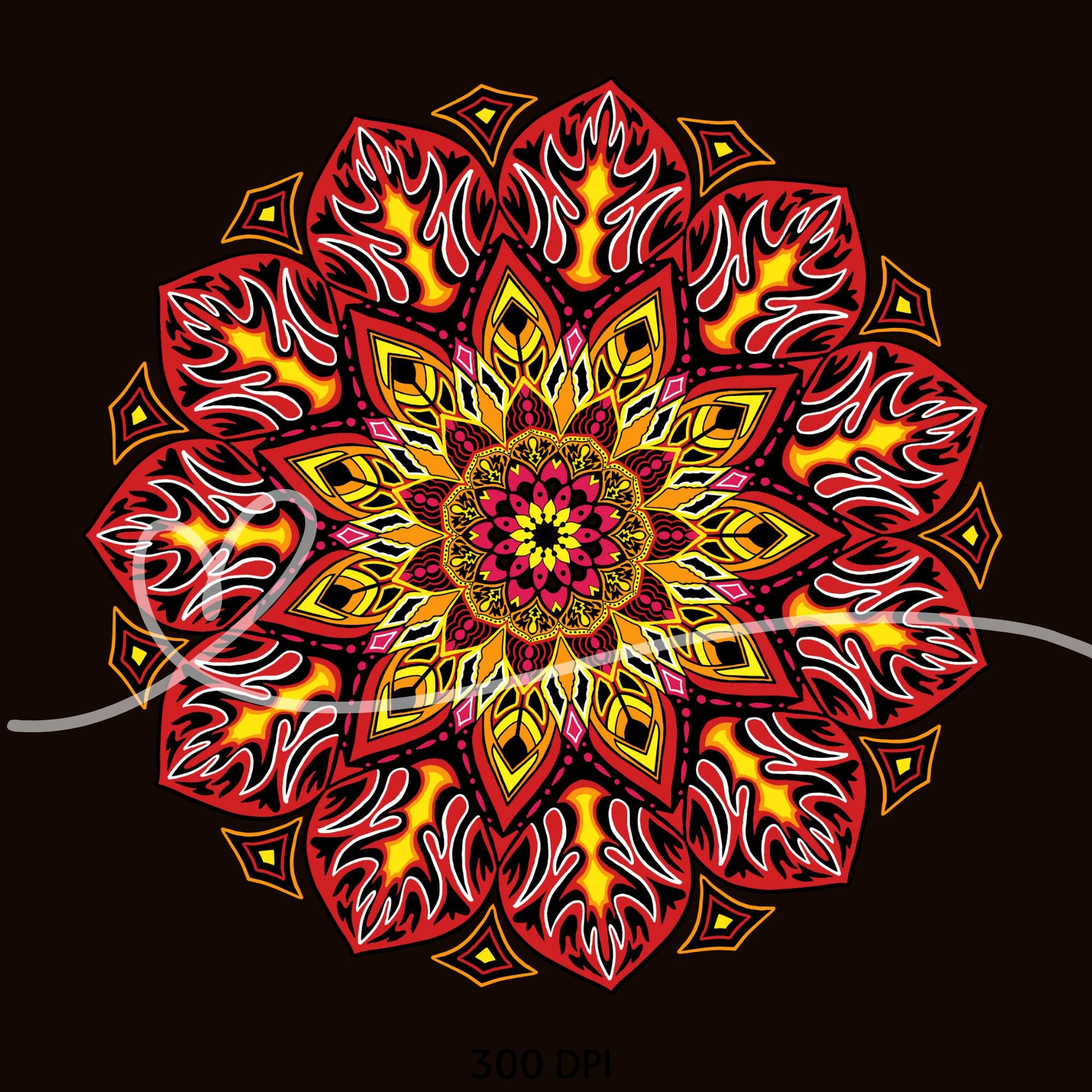 Fire Mandala PNG File Vector, Clipart, Cricut Compatible Instant ...