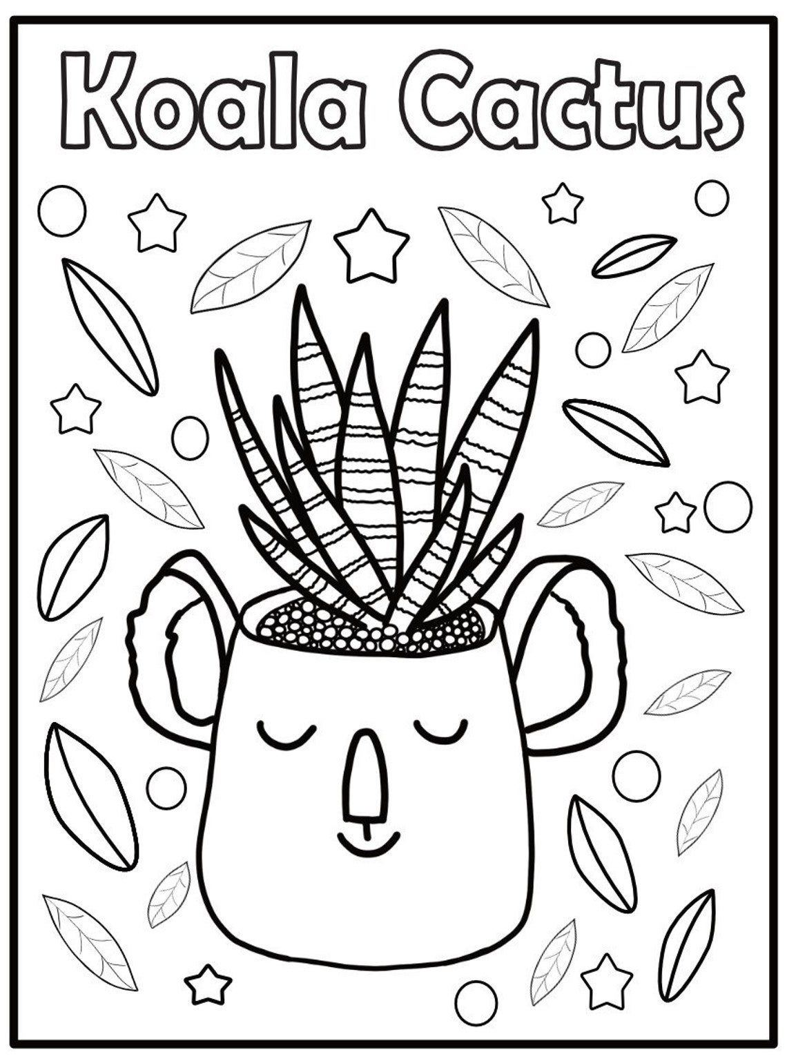 25 Cute Kawaii Cactus Coloring Pages: Fun Coloring Images for Your ...
