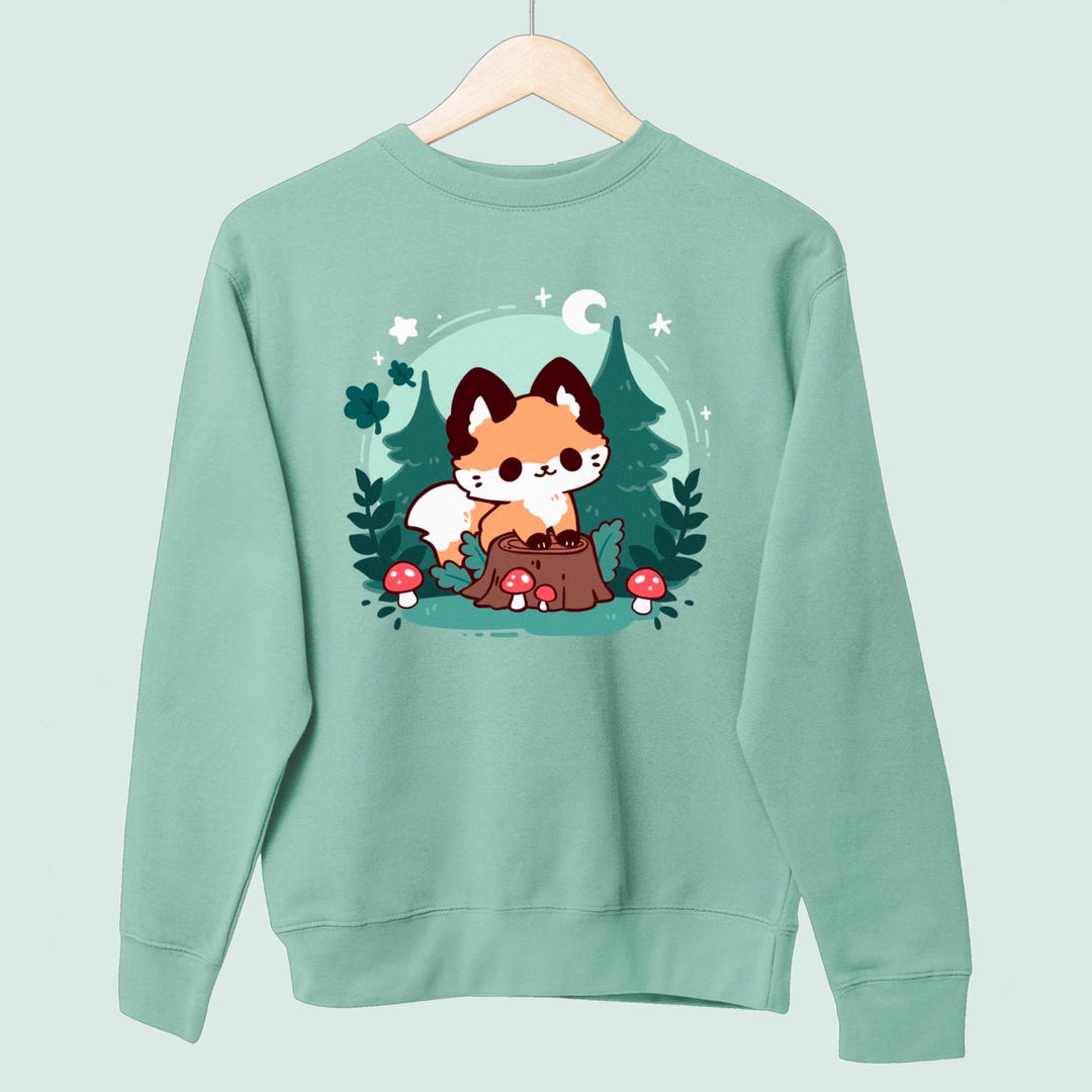 Forest Fox Crewneck Sweater - Sweatshirt - Magic Mystic - Cute Animal ...