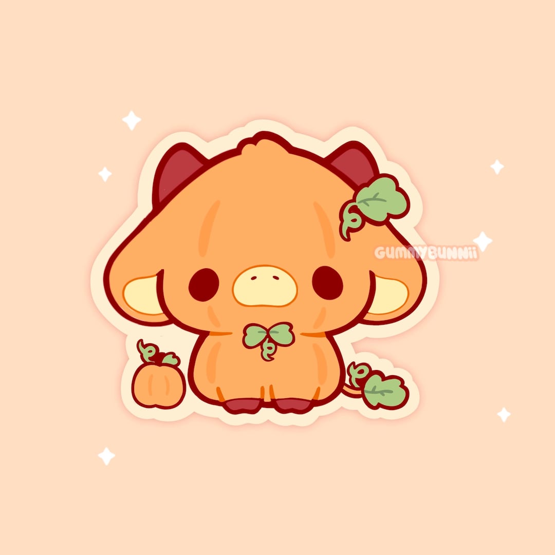 Kawaii Pumpkin Cow Matte Vinyl Sticker - Stickers Fall Autumn - Cute ...