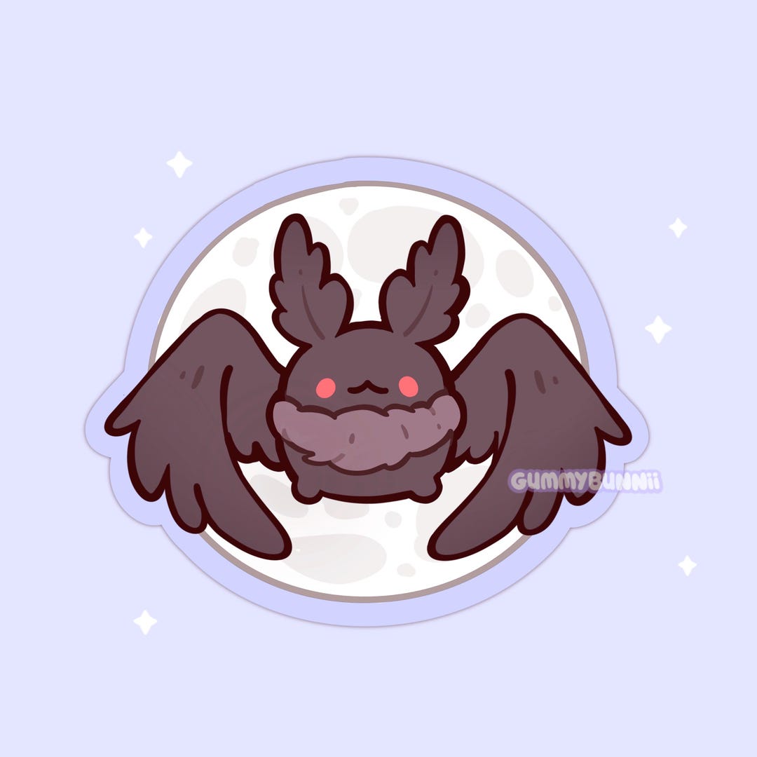 Cute Mothman Sticker Cryptid Matte Vinyl Decal Kawaii Paranormal ...