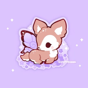 Kawaii Fairy Fawn Vinyl Sticker - Stickers Fairycore - Cute - Decal Cut ...