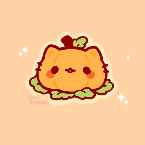 Kawaii Pumpkin Cow Matte Vinyl Sticker Stickers Fall Autumn - Etsy