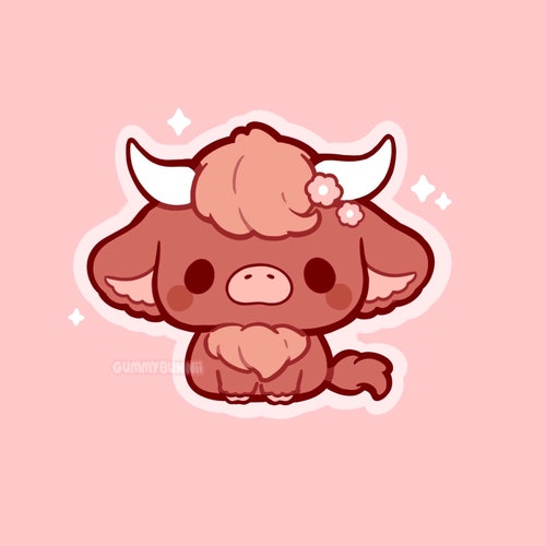 Cupid Cow Sticker Stickers Cute Kawaii Decal Cut - Etsy UK