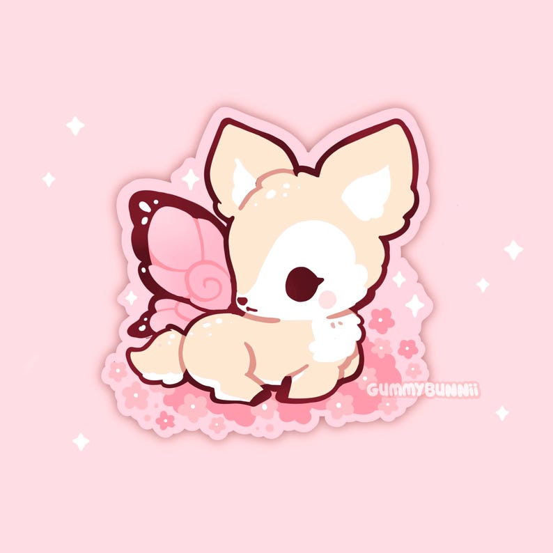 Kawaii Fairy Fawn Vinyl Sticker - Stickers Fairycore - Cute - Decal Cut ...