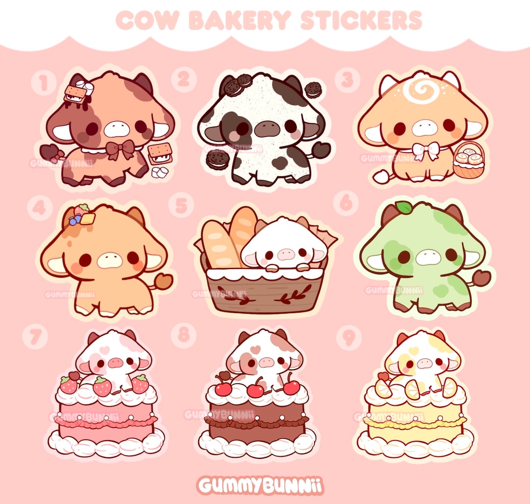Bakery Cows Vinyl Sticker Stickers Cute Decal Cut Cookies N Cream ...