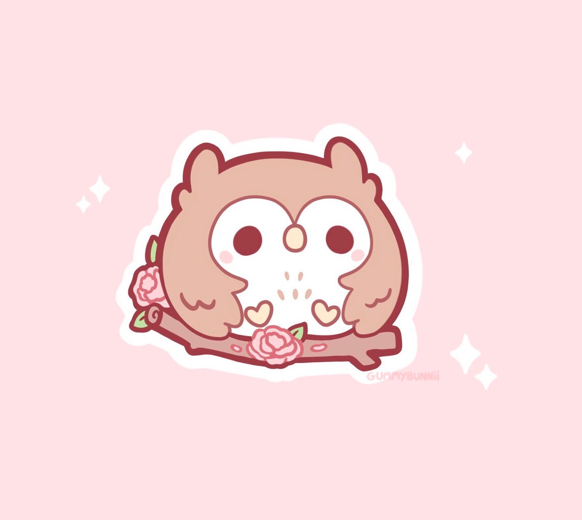 Kawaii Owl Matte Vinyl Sticker Stickers Cute Decal Cut - Etsy