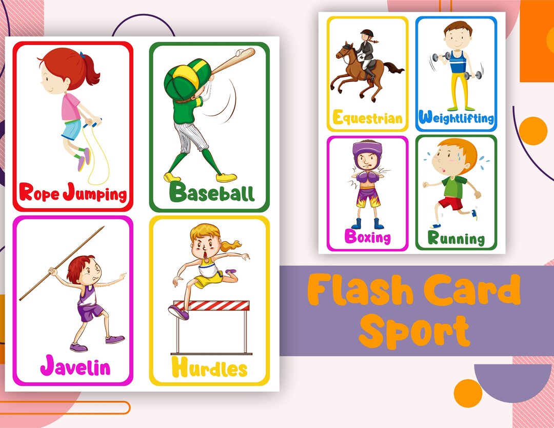 Sports Flashcards, Educational Flashcard, Children's Learning Teaching ...