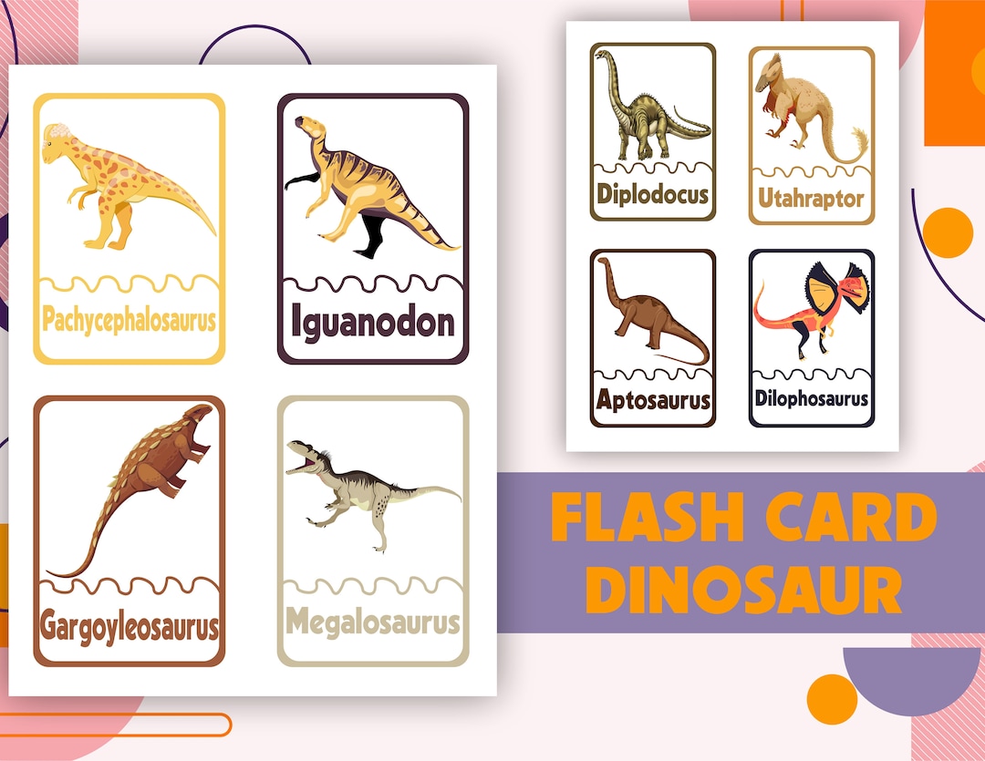 Dinosaurs Flashcards, Printable Montessori Materials, Homeschool ...