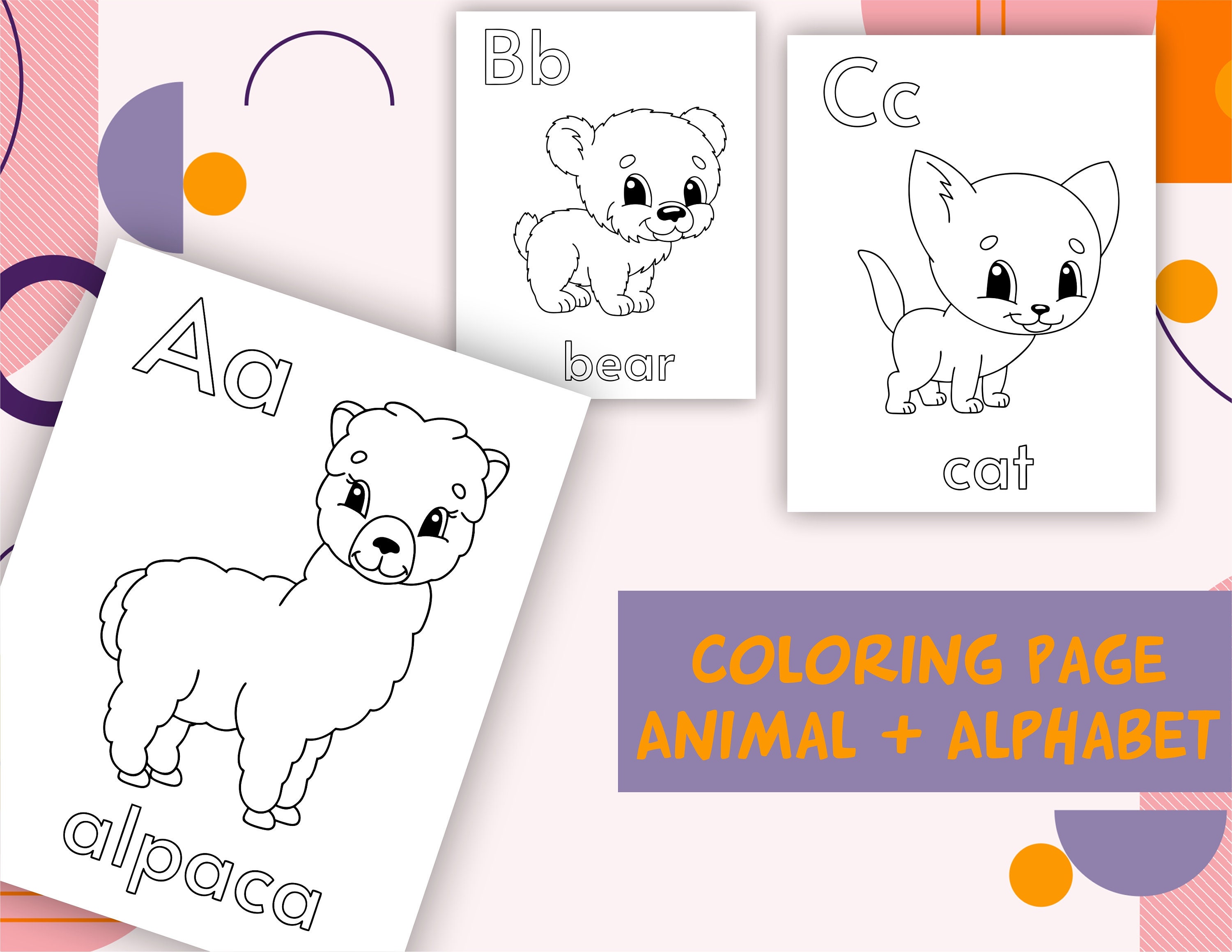 Animal Alphabet Coloring, ABC Animal Bundle, Printable, Classroom ...