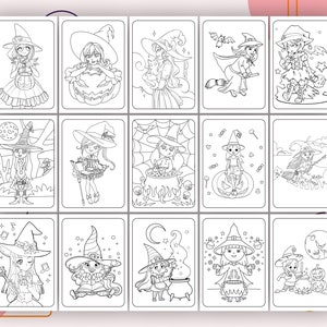 Kawaii Witch Coloring Pages, Cute Coloring Pages, Birthday Activity ...
