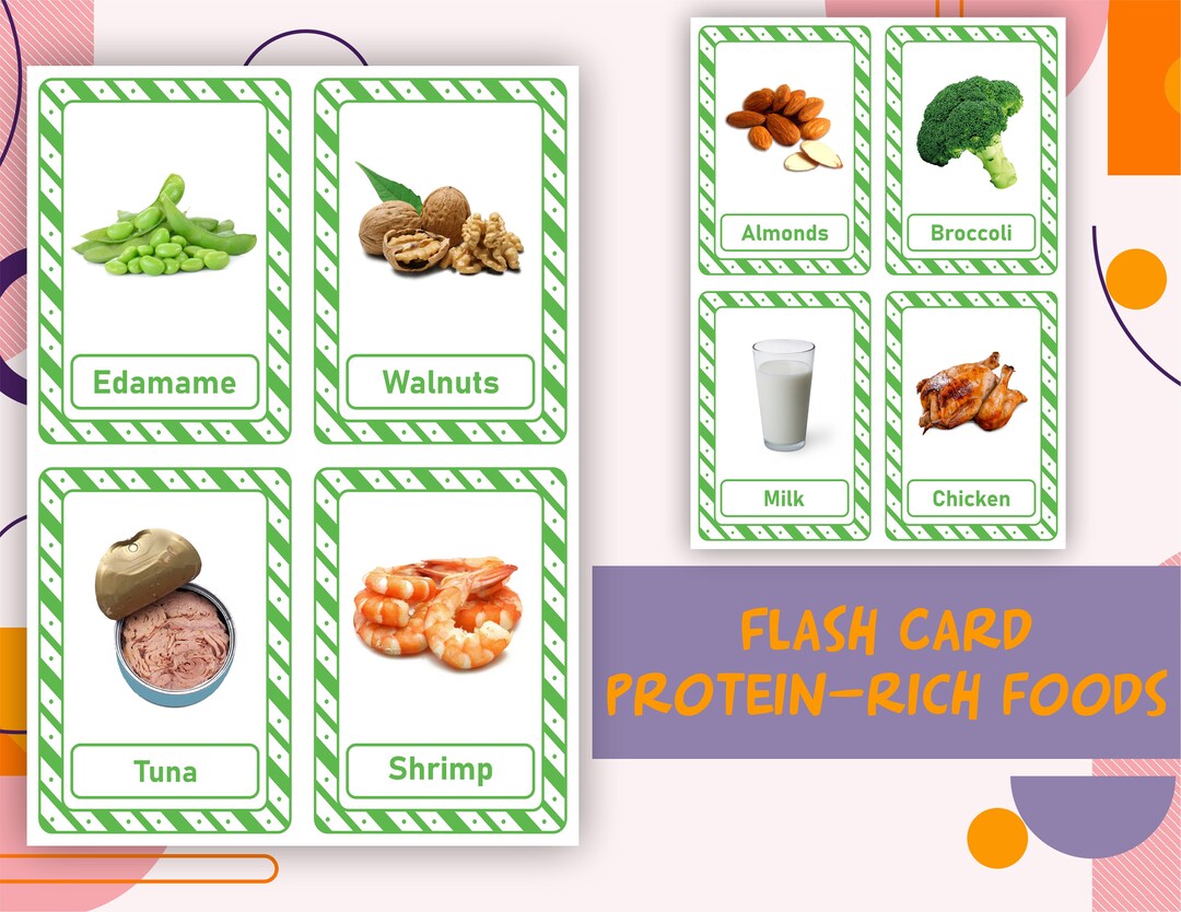 Protein Rich Food Flashcards, Nomenclature Flashcards, Flashcard for ...
