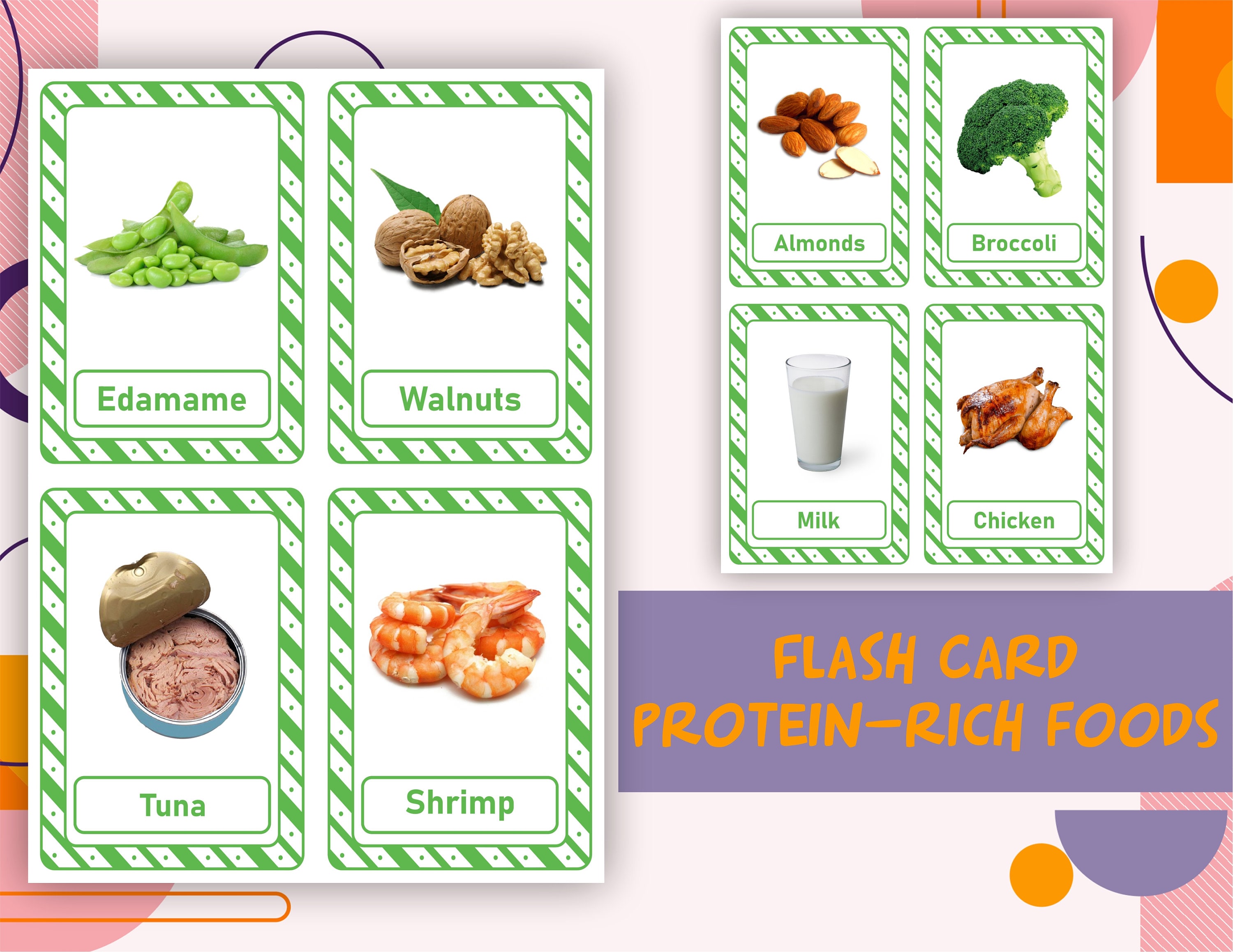Protein Rich Food Flashcards, Nomenclature Flashcards, Flashcard for ...