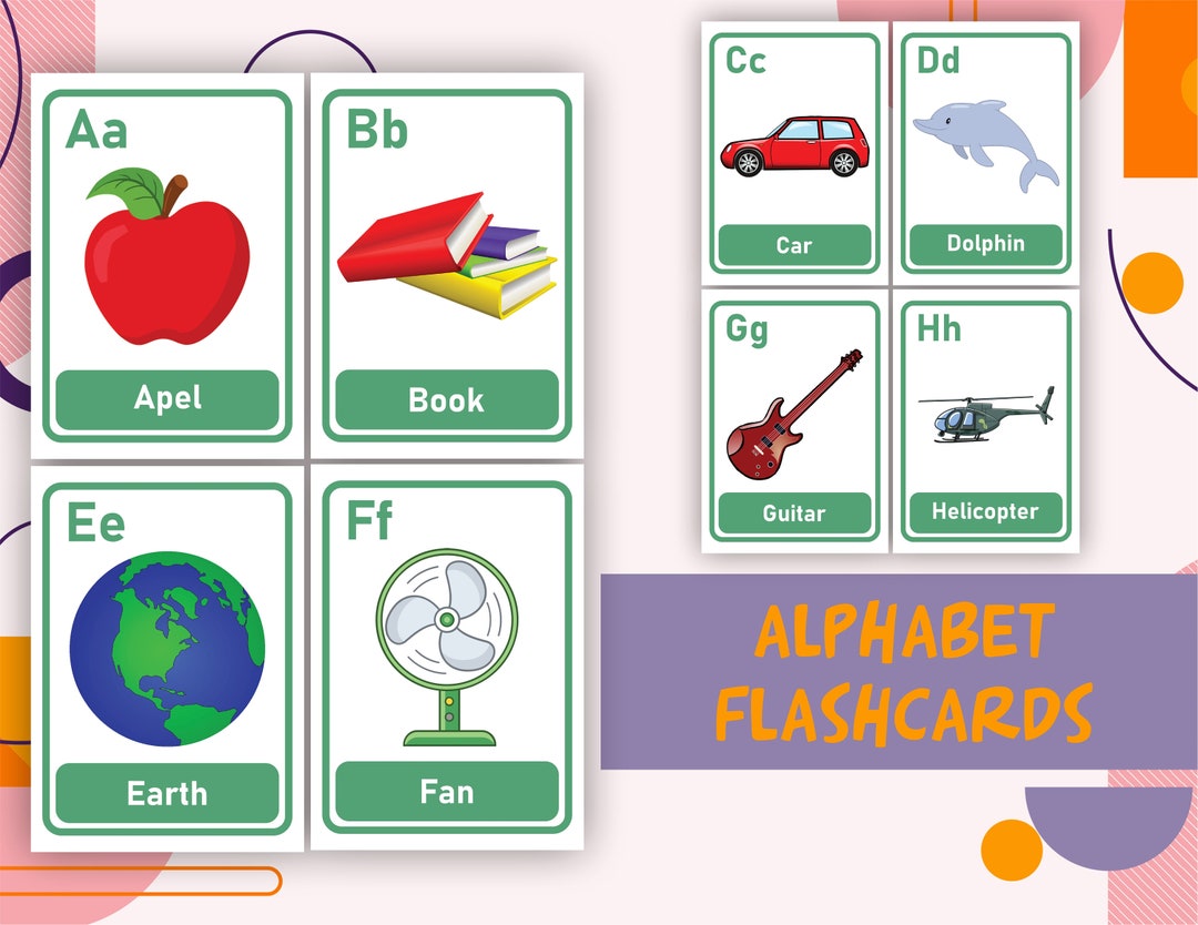 Tarjetas didácticas del alfabeto, Tarjetas didácticas ABC, Alfabeto A-Z ...