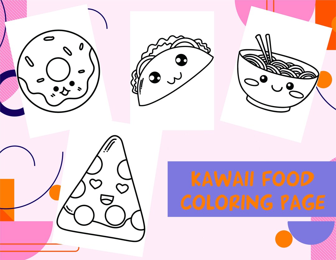 Kawaii Food Coloring Pages, Preschoolers Toddlers, Cute Food Coloring ...