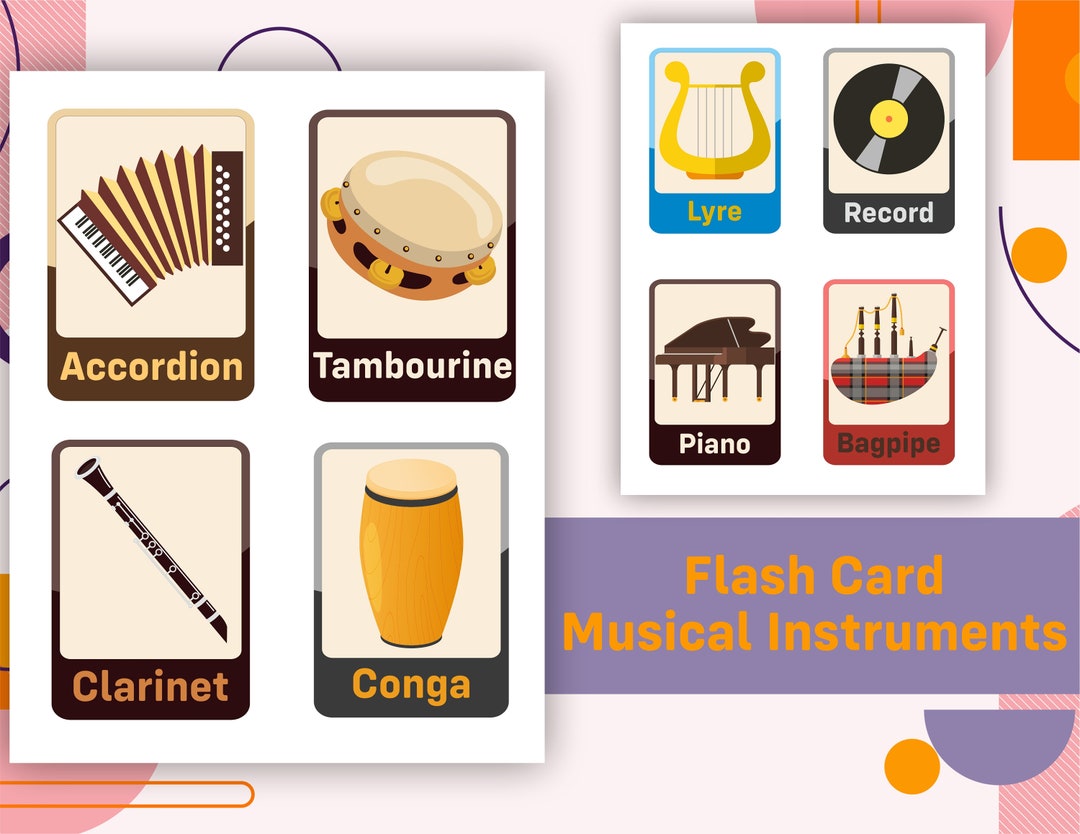 Musical Instruments Flashcards, Nomenclature Flashcards, Montessori ...