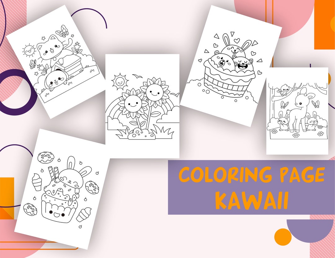 Kawaii Coloring Pages, Easy Coloring Pages for Kids, Cute Coloring ...