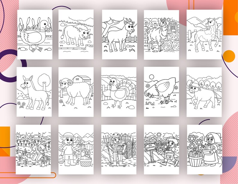 Farm Animal Coloring Pages, Toddler Worksheet, Kids Coloring Pages ...