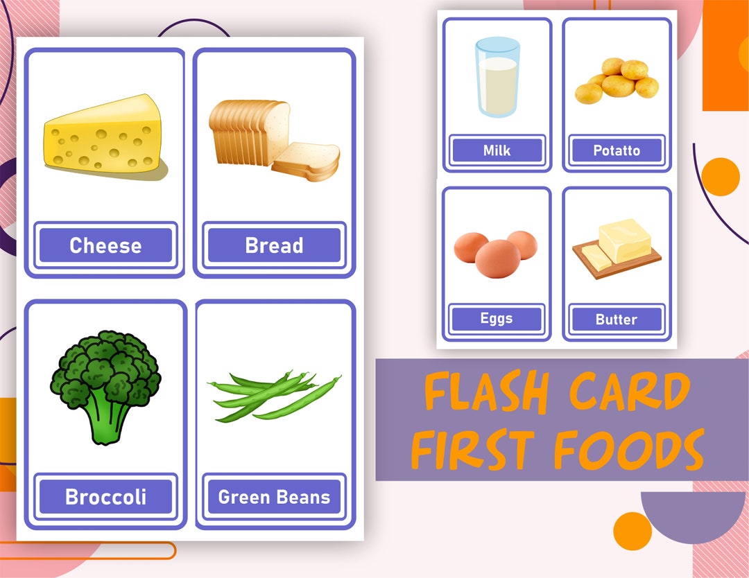 First Foods Flash Cards, Montessori Cards, Homeschool, Nomenclature ...