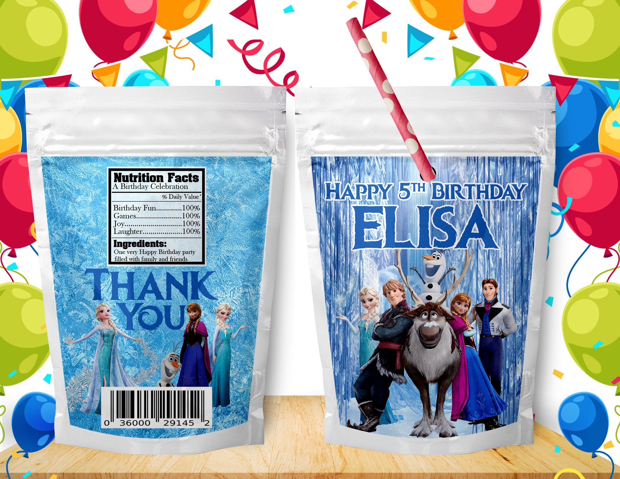 Frozen Juice Pouch Label, Frozen Capri Sun Pouch Label, Frozen, Frozen ...