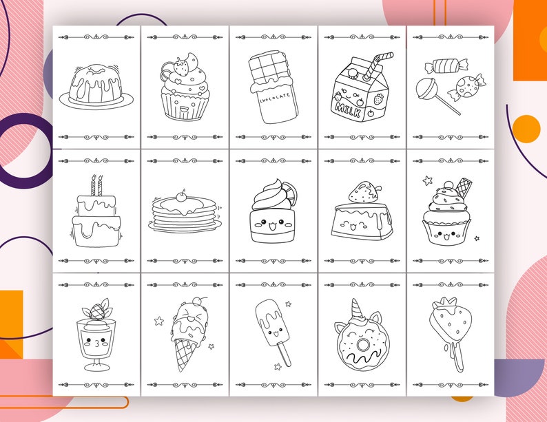 Sweets Coloring Pages, Sweets Printable, Birthday Activity, Coloring ...